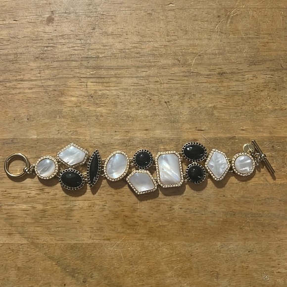 Talbots | Jewelry | Talbots Mother Of Pearl Toggle Gold Tone Bracelet ...